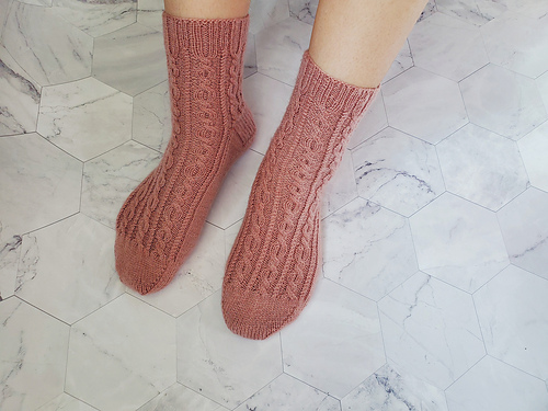 Ravelry: Rococo cable Socks pattern by Sangmi Lee