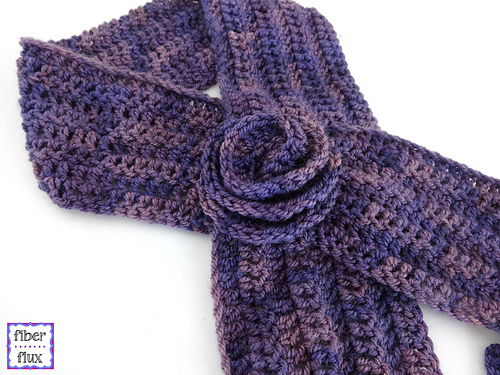 Ravelry: Vintage Blossom Keyhole Scarf pattern by Fiber Flux / Jennifer ...