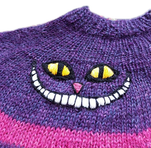 Ravelry: Cheshire Cat Pullover pattern by Manuela Cecchetti - Knitting Therapy Designs