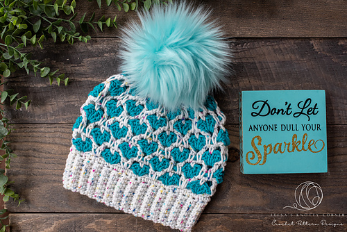 Ravelry: Snow Heart Beanie pattern by Leesa's Knotty Corner