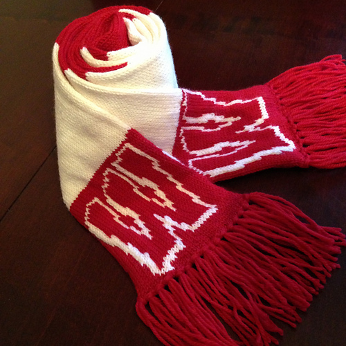 Ravelry: University of Wisconsin Striped Scarf Kit pattern by Melanie Cross