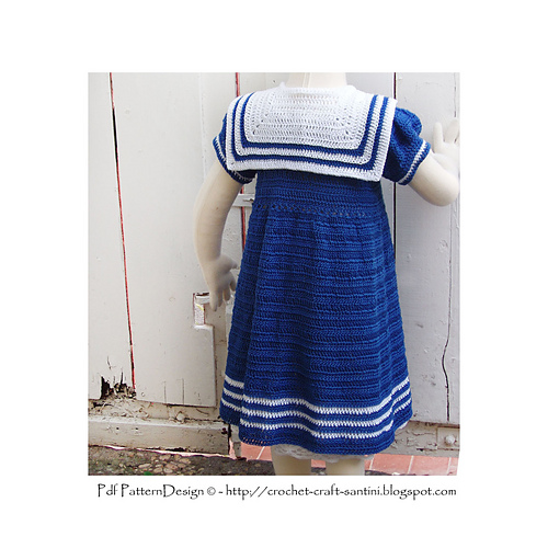 Ravelry: SAILOR DRESS FOR LITTLE MARINE GIRL pattern by Sophie and Me ...
