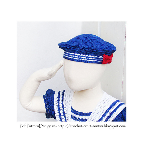 Ravelry: SAILOR HAT with RED BOW pattern by Sophie and Me-Ingunn Santini