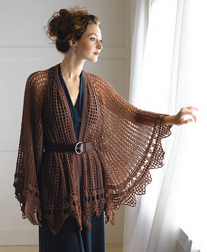 Ravelry: Shimmer Beaded Lace Cape pattern by Kristin Omdahl