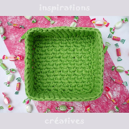 Ravelry: Zpagetti Square Basket pattern by Sylvie Sirugue