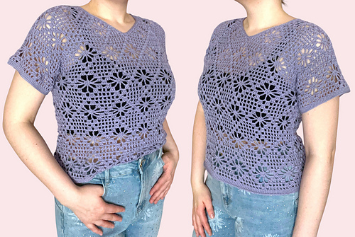 Ravelry: Lacy Floral Diamond Mesh Top pattern by Island Magic (Indra)