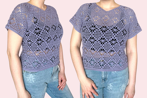 Ravelry: Lacy Floral Diamond Mesh Top pattern by Island Magic (Indra)