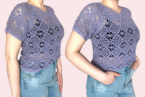 Ravelry: Lacy Floral Diamond Mesh Top pattern by Island Magic (Indra)
