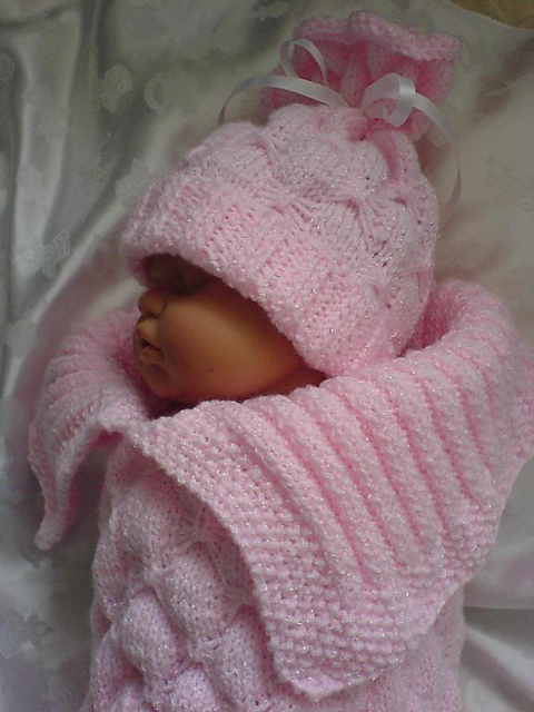 Ravelry: #79 Textured Cocoon & Matching Hat pattern by Kadie Jade