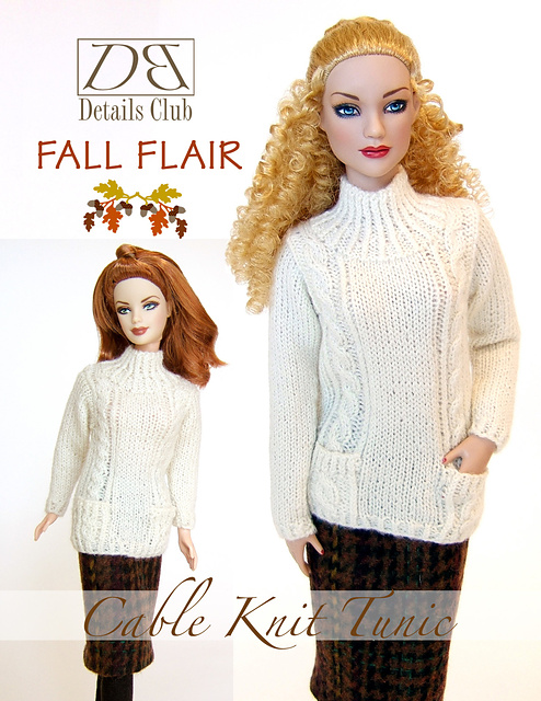 Ravelry: Cable Knit Doll Tunic pattern by Daniel Bingham Design Studio
