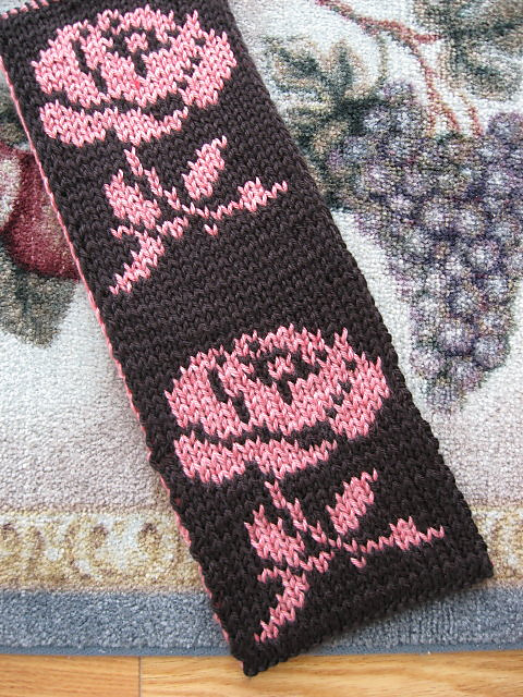 Ravelry: Reversible Double Knit Rose Scarf pattern by Judy Lamb
