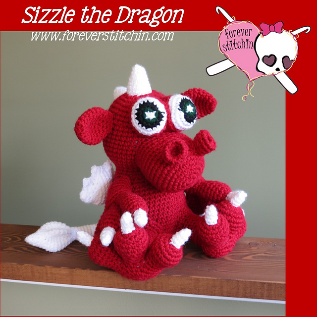 Ravelry: Sizzle the Dragon Amigurumi pattern by Forever Stitchin
