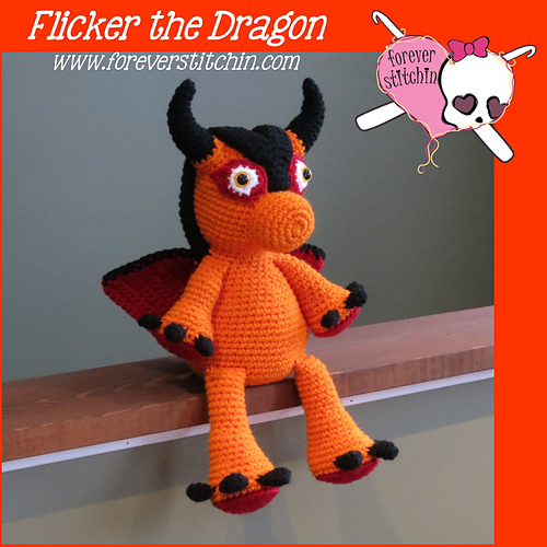 Ravelry: Flicker the Dragon Amigurumi pattern by Forever Stitchin