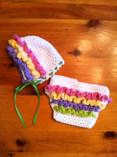 Ravelry: Ruffle Baby Bonnet pattern by Crochet by Jennifer