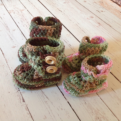 Ravelry: Button Loop Booties pattern by Crochet by Jennifer