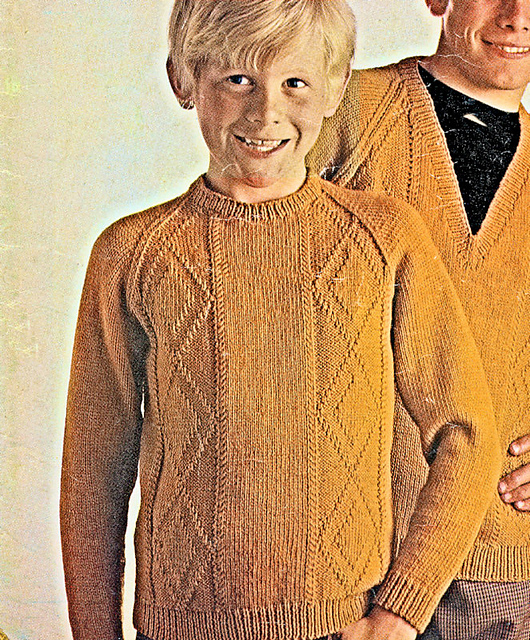 Ravelry: Crew Neck Sweater with Patterned Panels pattern by Watmoughs ...
