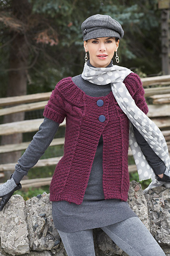 Ravelry: Cable Yoke Sweater pattern by Bernat Design Studio