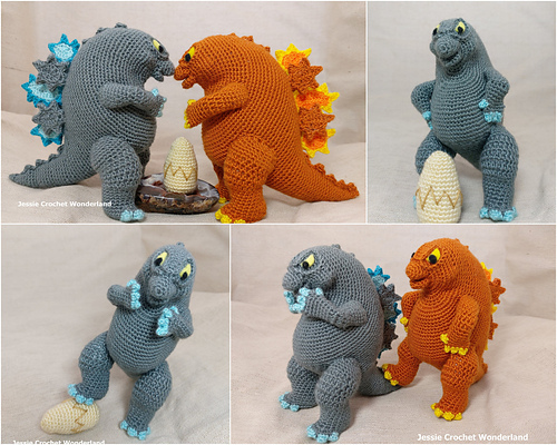 Ravelry: Godzilla Couple pattern by Jessie Lin