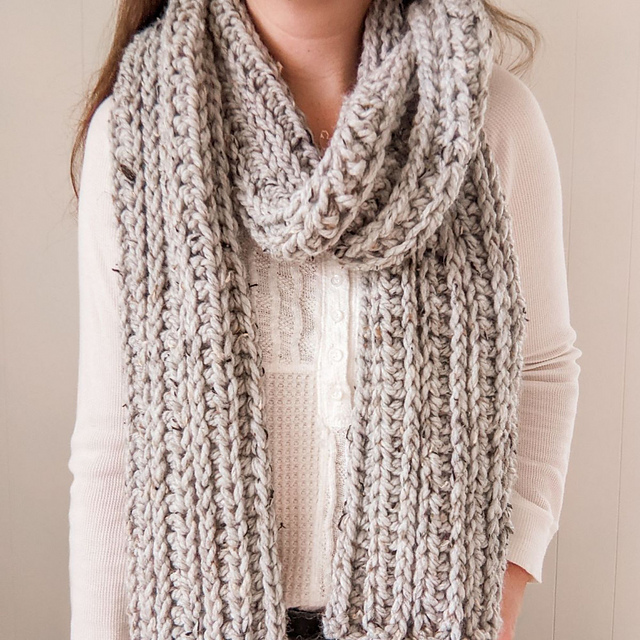 Ravelry: Knit-Look Crochet Scarf pattern by Nicky Jones