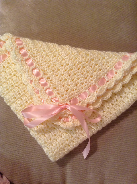 Ravelry: Ribbons of Love Baby Blanket pattern by Jaime Larson