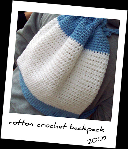 Ravelry: Cotton Crocheted Backpack pattern by Janet Spirik