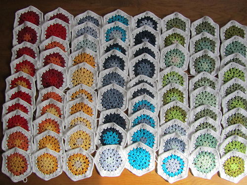 Ravelry: Colour Wheel Hexagon Blanket pattern by Just Do