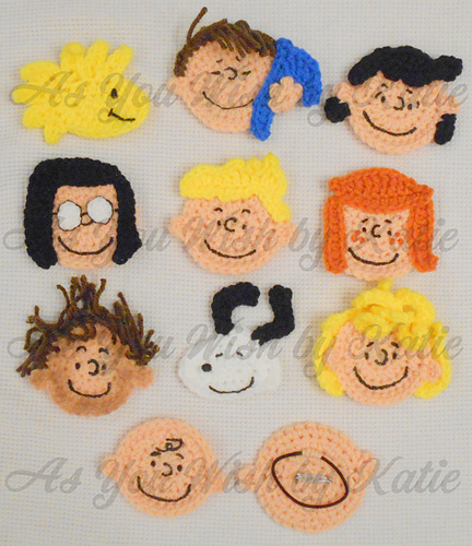Ravelry: Peanuts Gang Appliques & Scarf pattern by Katie Lane