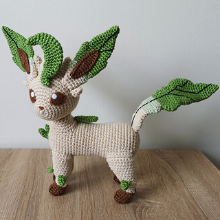 Ravelry: Pokemon Leafeon pattern by Kayla Shea.