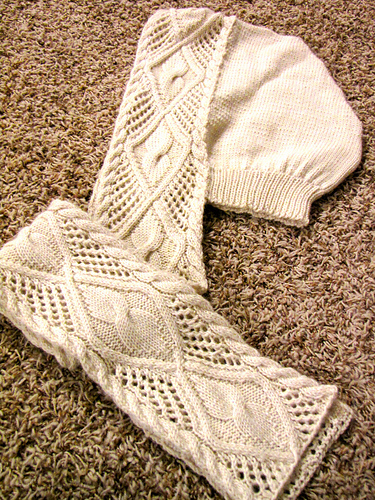 Ravelry: Lace & Cable Hooded Scarf pattern by Jenny Williams
