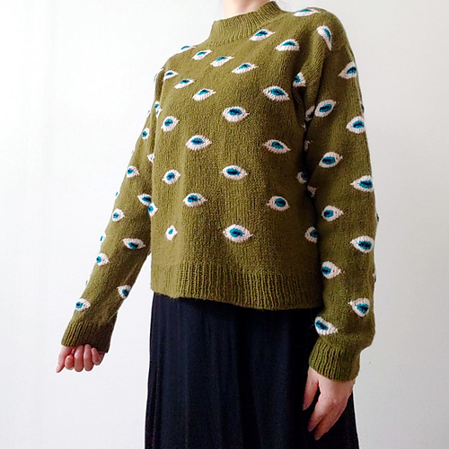 Ravelry: ADULT EYES SWEATER pattern by Lindsay Degen