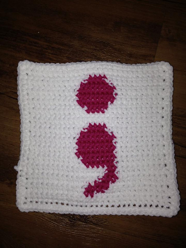Ravelry: #TheSemiColonProject pattern by Sick 'Lil Monkeys