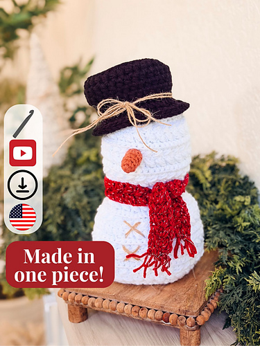 Ravelry: Wheat Stitch™ Snowman pattern by Briana K Designs