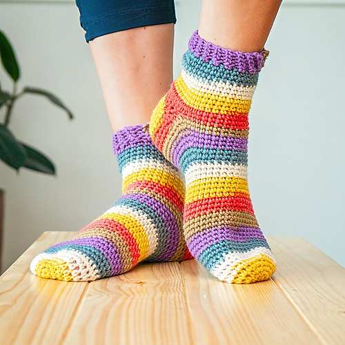 Ravelry: Beginner Felici Crochet Socks pattern by Briana K Designs