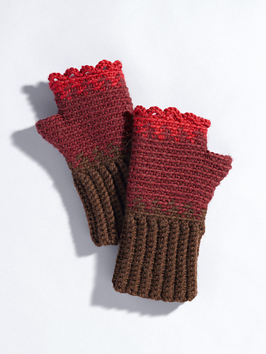 Ravelry: Rose Hips Crocheted Gauntlets pattern by Sara Delaney