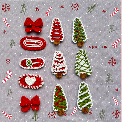 Ravelry: Christmas Tree Hair Clip pattern by Trang Le