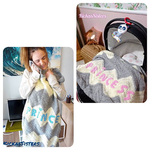 Ravelry: Receiving baby blanket PRINCE&PRINCESS pattern by Cat Summer