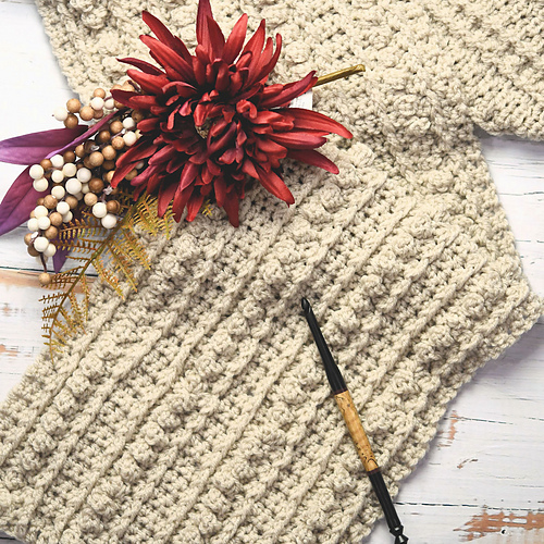 Ravelry: Popcorn Columns Scarf pattern by Kim Guzman