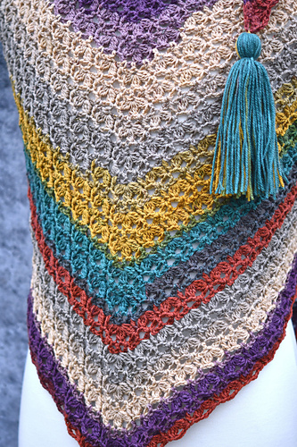 Ravelry: Magic Gemstones Triangle Shawl pattern by Kim Guzman