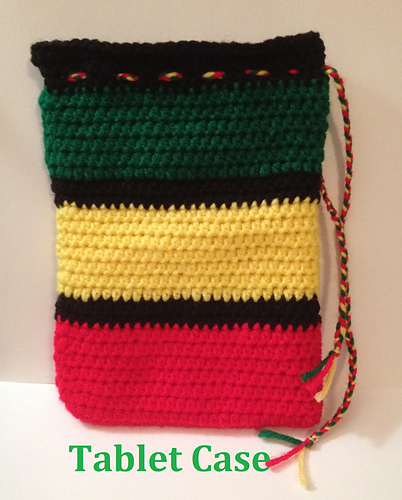 Ravelry: Rasta/ Reggae Galaxy Tab 4 Tablet Case pattern by Katerina Cohee