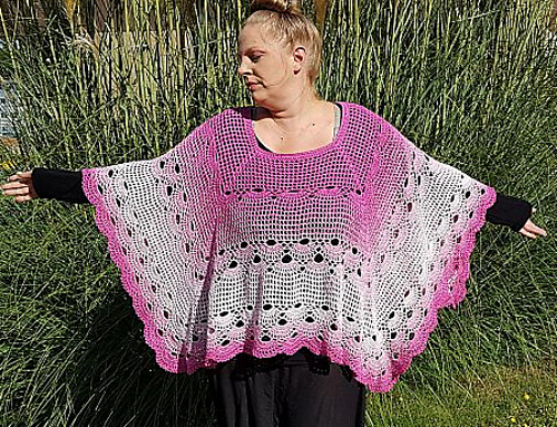 Ravelry: Virus Mesh Poncho Squared pattern by Klassyrags