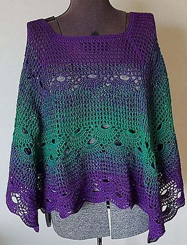 Ravelry: Virus Mesh Poncho Squared pattern by Klassyrags