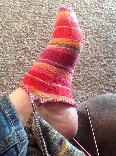 Ravelry: Magic Loop 2 at a time Toe Up Socks pattern by Teresa Harmon