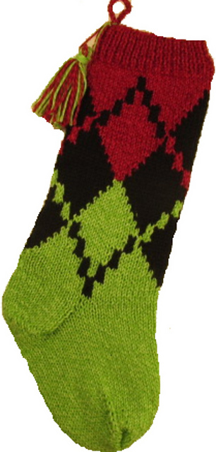Ravelry: XL Argyle Christmas Stocking pattern by Robin Denney