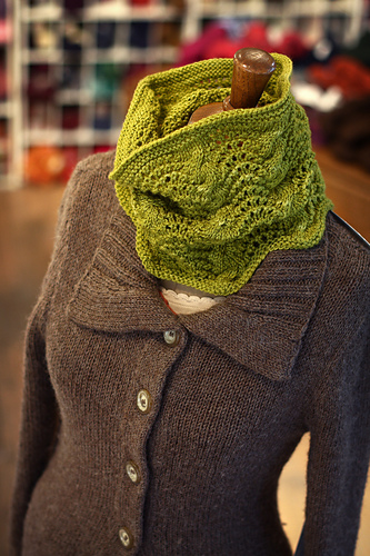 Ravelry: Cabled Feather Cowl pattern by Cindy Craig