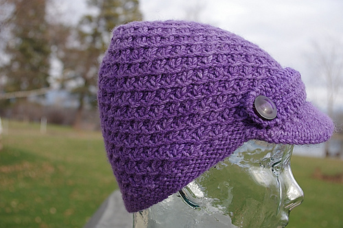 Ravelry: Brim hat with quilted cross stitch pattern by Mary Warner