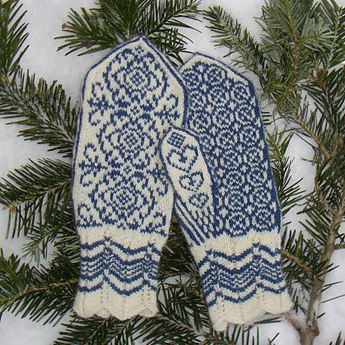 Ravelry: Winter Rose Mittens/Vinterrose Votter pattern by Wenche Roald