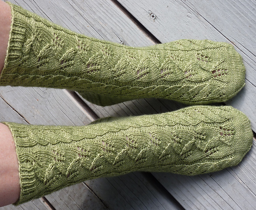 Ravelry: A Leafy Twist Socks pattern by Deborah K. Lauro