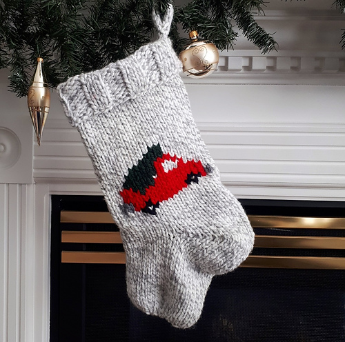 Ravelry: Christmas Tree Truck Stocking pattern by Megan Hallam