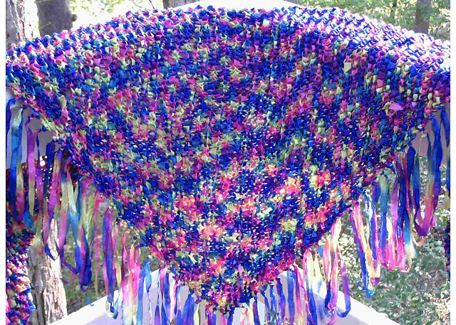 Ravelry: Easy Self Fringing Shawl pattern pattern by Debby Decker