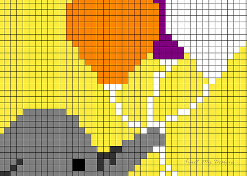 Ravelry: C2C Elephant Holding Balloons Blanket Graph pattern by Apeksha ...